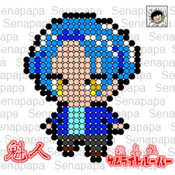 「鎧真伝サムライトルーパー」 魁人 アイロンビーズの図案 - セナパパBLOG